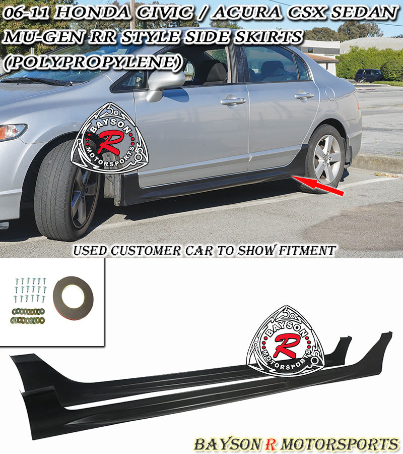 MURR Style Side Skirts For 2006-2011 Honda Civic 4Dr – Bayson R Motorsports