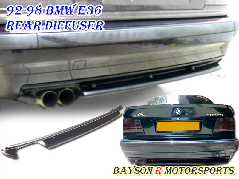 M3 Style Rear Lip Diffuser For 1991-1999 BMW 3-Series E36 – Bayson R ...