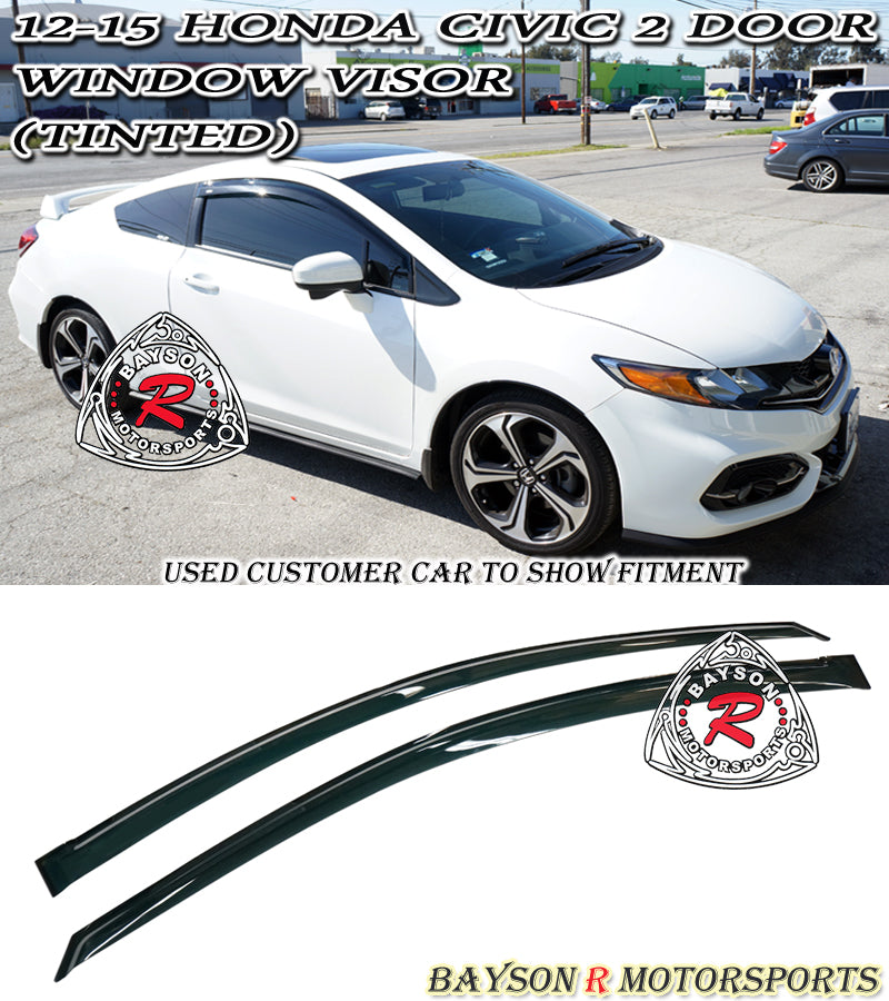 JDM Style Window Visors For 2012-2015 Honda Civic 2Dr – Bayson R ...