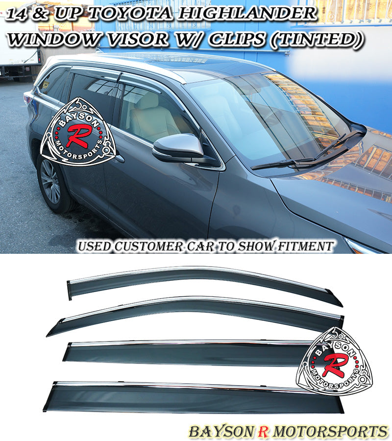 JDM Style Window Visors For 2014-2018 Toyota Highlander – Bayson R ...