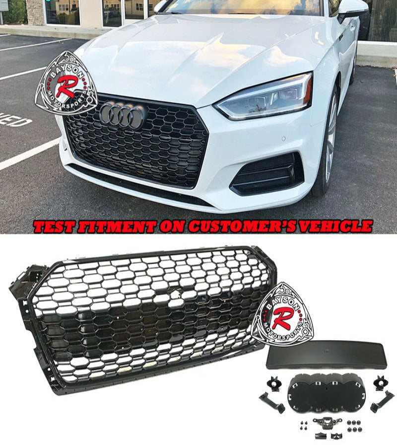 RS5 Style Front Grille (Gloss Black) For 2018-2019 Audi A5 S5 (B9 ...