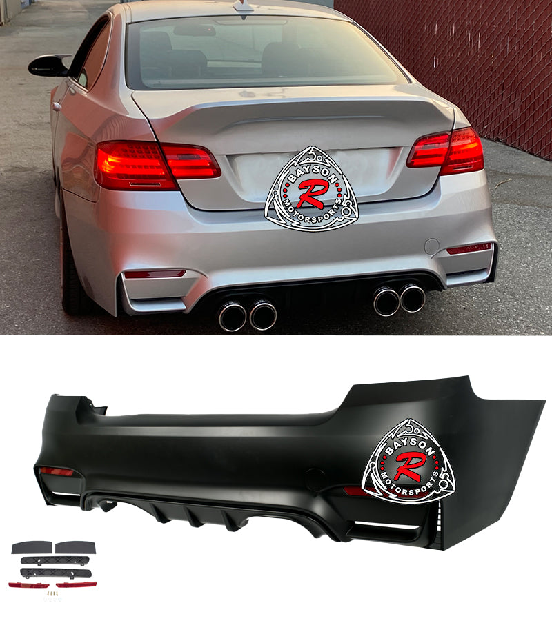 M4 Style Rear Bumper For 2007-2013 BMW 3-Series (2Dr, E92/E93 Dual Exh ...