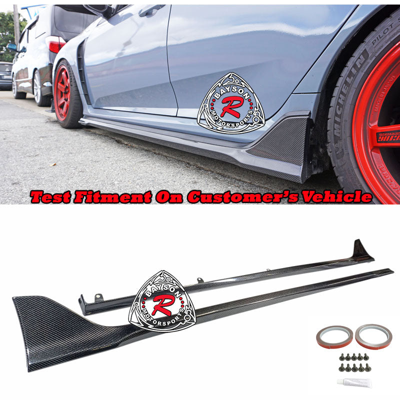 Honda Civic Type-R FK8 Carbon Fiber Side Skirts (2017-2021) MU Style ...