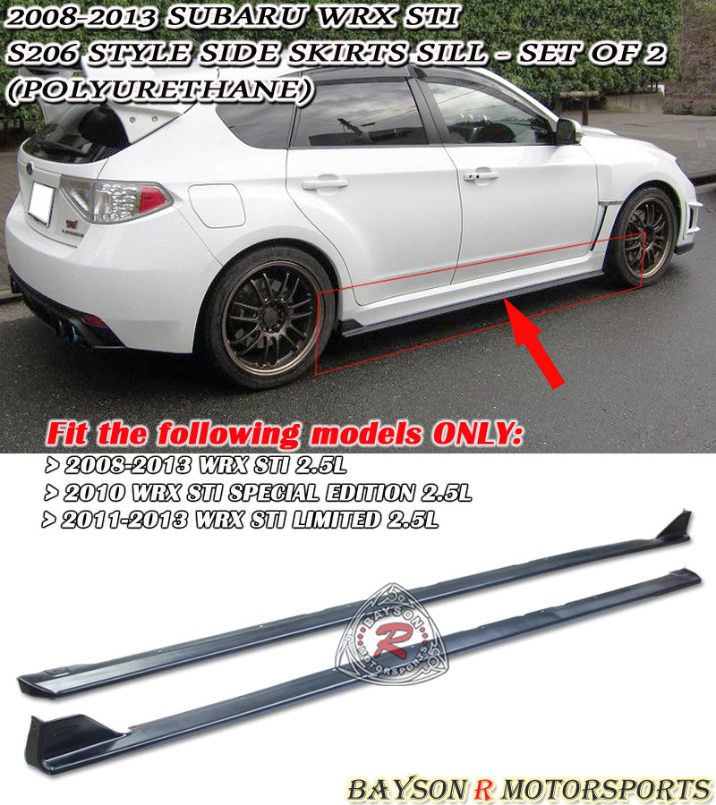 Subaru WRX/WRX Sti Side Skirts (2008-2014) S206 Style – Bayson R ...