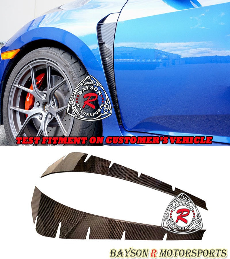 Fender Vent Add-On Insert (Dry Carbon - Gloss) For 2017-2021 Honda Civ ...