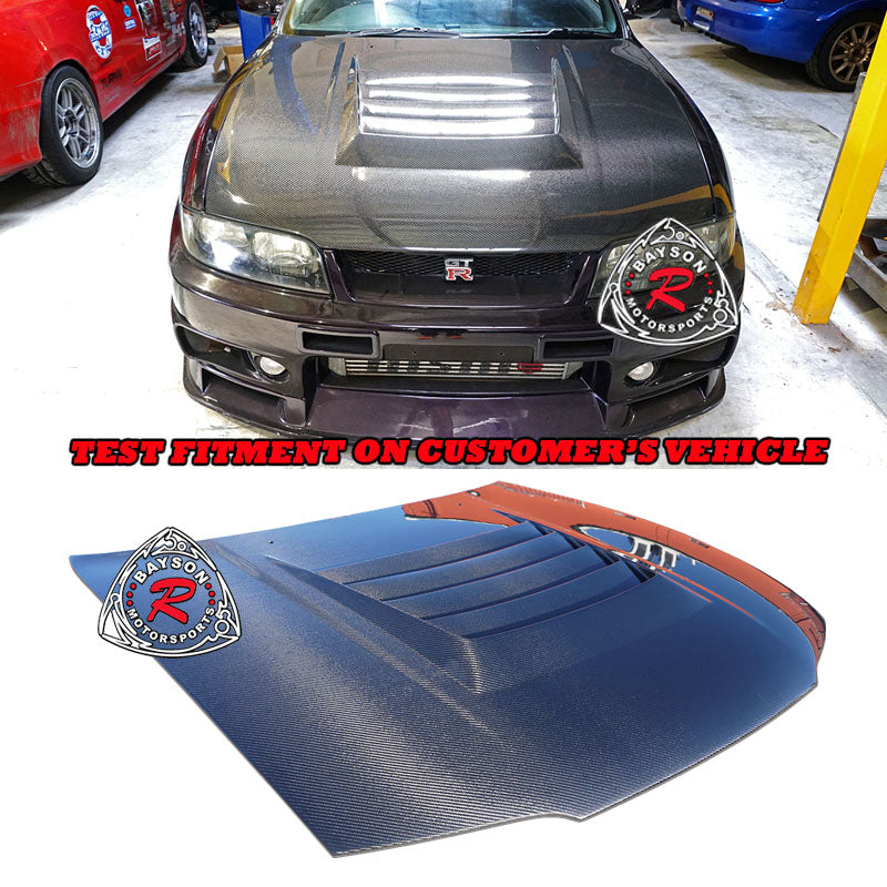 Nissan GTR R33 (1995-1998) Carbon Fiber Hood Z-Tune Style – Bayson R ...